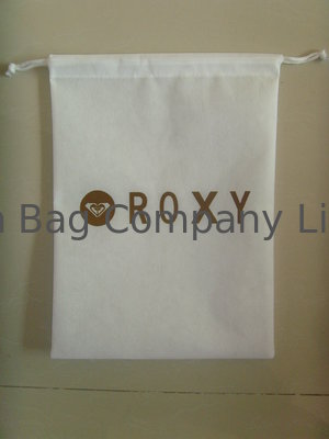 60gsm Supermarket Non-Woven Shopping Bag White Durable , Drawsting Design