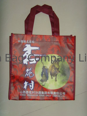 Red pp Non Woven Tote Bags / Laminated Non Woven Shopping Bag