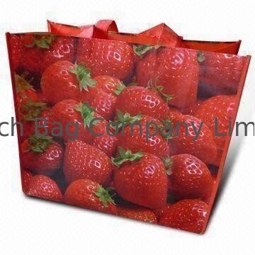 Red pp Non Woven Tote Bags / Laminated Non Woven Shopping Bag