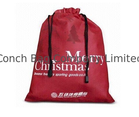 Advertising Drawstring Non Woven Fabric Bags / Waterproof Silk Printing Bags