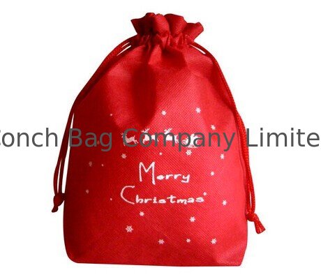 Advertising Drawstring Non Woven Fabric Bags / Waterproof Silk Printing Bags