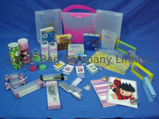 Recyclable Embossing folding clear plastic pvc box for Christmas gift