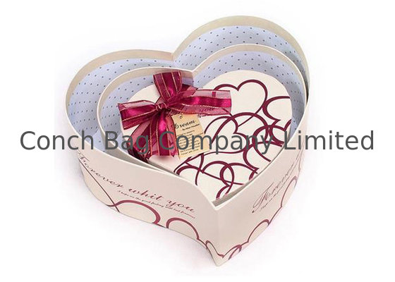 Heart Shape Chocolate  Recycled Cardboard Gift Boxes , OEM