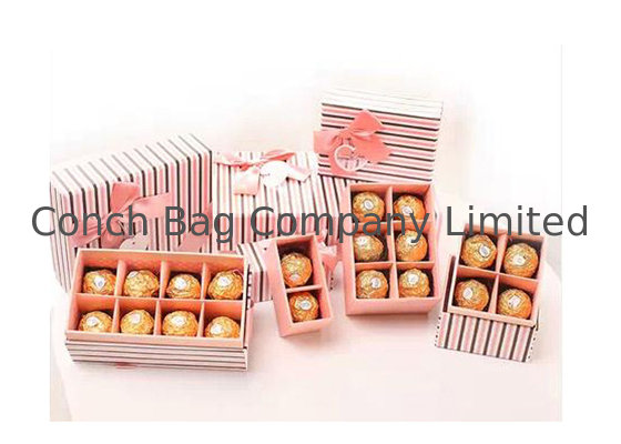 Stripe Pattern Different Size/Shape Cardboard Chocolate Strawberry Boxes