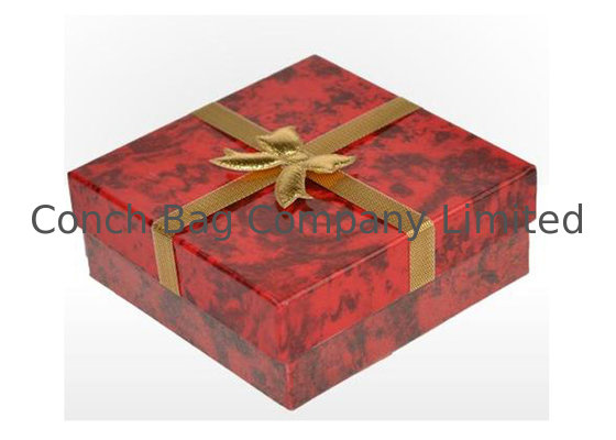 Jewelry Luxury Ribbon Recycled Cardboard Gift Boxes , Fancy Paper Box