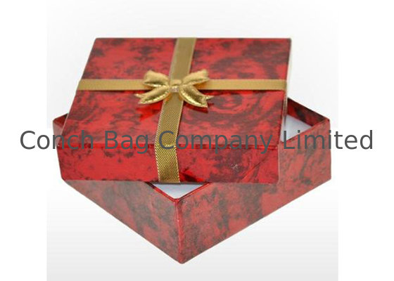 Jewelry Luxury Ribbon Recycled Cardboard Gift Boxes , Fancy Paper Box