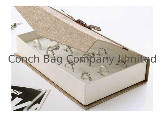 Magnetic Cardboard Box Foam Insert Fancy Paper Jewelry Ring Display Box