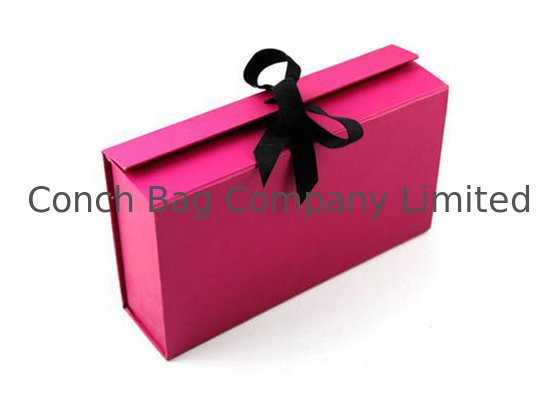 Red Ribbon Matt Lamination Recycled Cardboard Gift Boxes