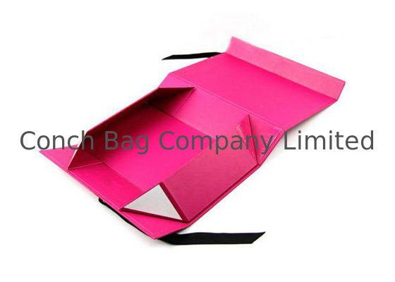 Red Ribbon Matt Lamination Recycled Cardboard Gift Boxes