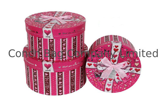 Round Hat Recycled Cardboard Gift Boxes , CMYK / Pantone box