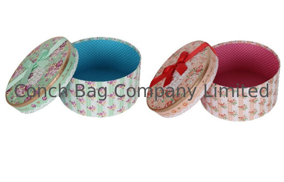 Round Hat Recycled Cardboard Gift Boxes , CMYK / Pantone box