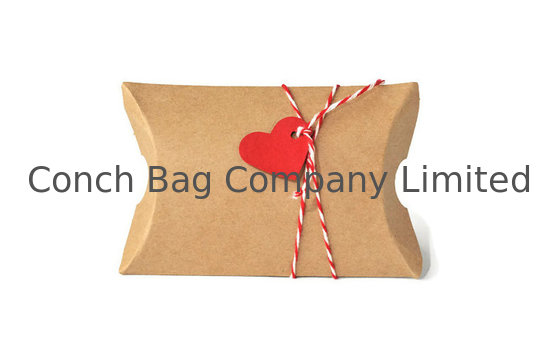 CMYK / PMS / Pantone Recycled Cardboard Gift Boxes , Kraft paper wedding pillow box