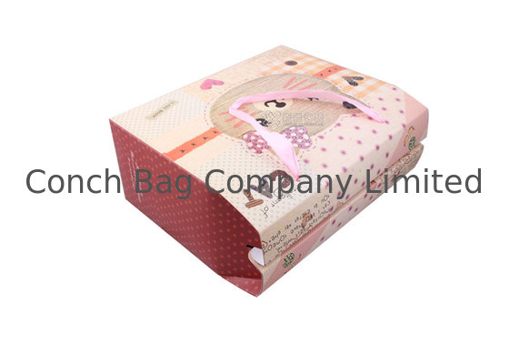 Glossy / UV Lovely folding Recycled Cardboard Gift Boxes with string , 800gsm