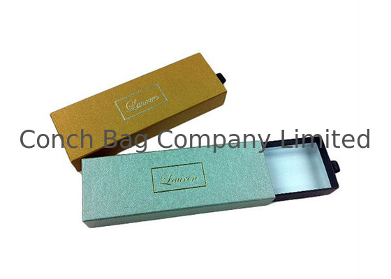 Tie Packaging drawer box , fancy paper green Gift Rectangle Boxes