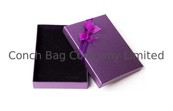 Purple Small Recycled Cardboard Gift Box , Recycled Plastic Boxes