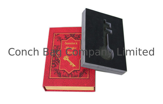 Clamshell Magic Key Box With Eva Inside For Closure , Book Shaped