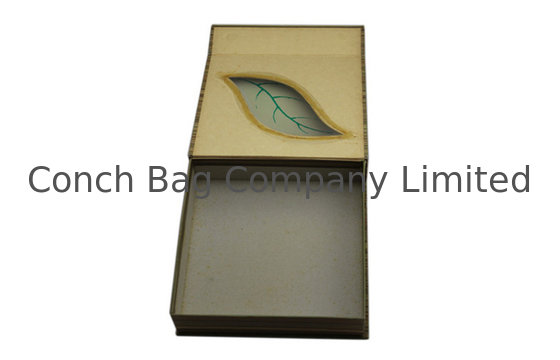 Food Paper Cardboard Mooncake Gift Box With Leaf Shaped Window