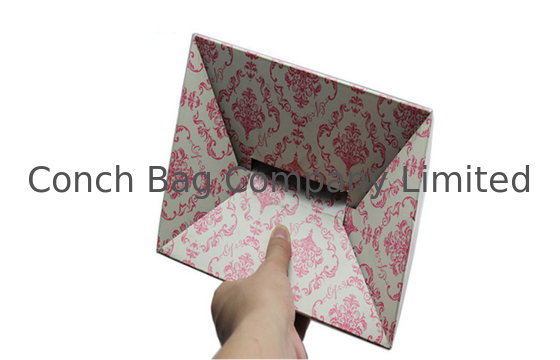 Pink Paper Packaging Gift Box with Tie Sticked , Recycled Plastic Boxes