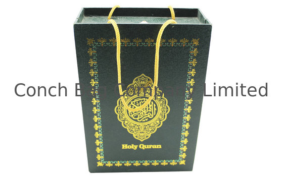 Gold stamping luxurious wine  recycled cardboard gift boxes with rope handle