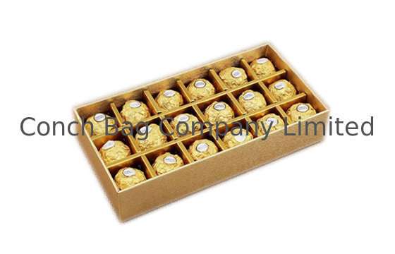 Gold Card Paper Recycled Cardboard Gift Boxes With Ribbon Tied