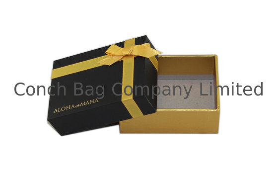 Jewelry Packaging Box Recycled Cardboard Gift Boxes With Ribbon Crossed