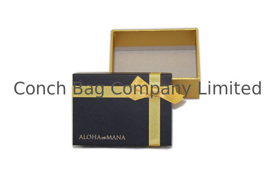 Jewelry Packaging Box Recycled Cardboard Gift Boxes With Ribbon Crossed