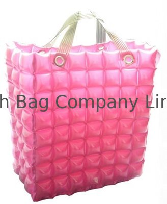 Pink Mini Inflatable Clear PVC Shoulder Bags For Girls With Hubble-Bubble