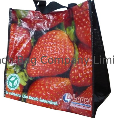Durable 120g PP Woven Shopping Bags, Eco-friendly Reusable Carrier Bag With Berry Photos