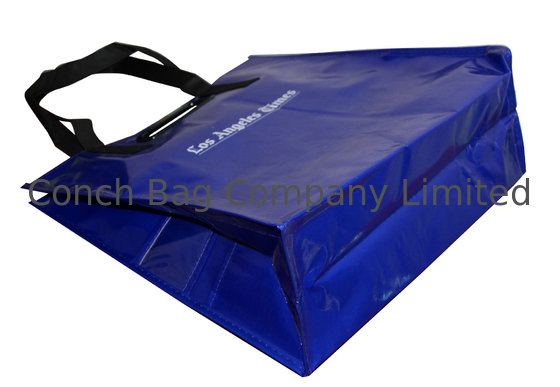 Deep Blue PP Woven Shopping Bags Eco-friendly Material