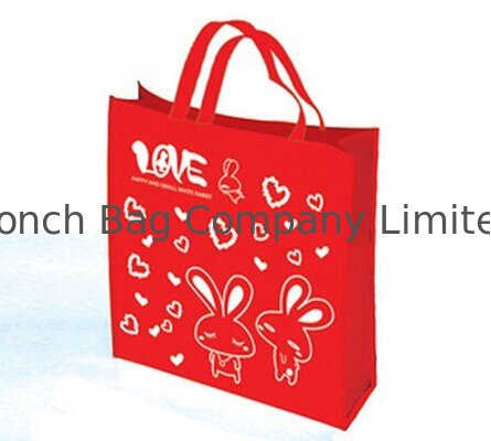 OEM offset printing shopping bag fabric non woven bag green or red color