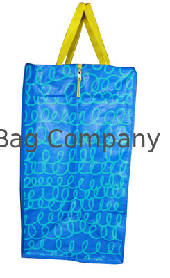 Portable 120gsm PP Woven Shopping Bags Full Zipper