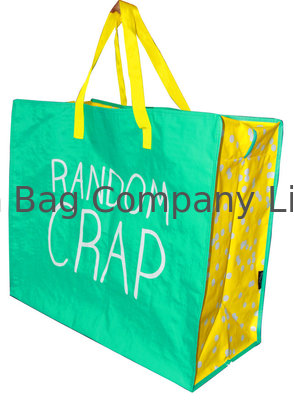 Portable 120gsm PP Woven Shopping Bags Full Zipper