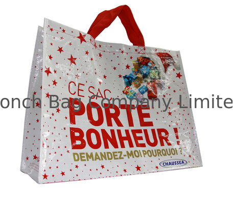 Custom PP Woven Shopping Bags Silk-screen 120gsm