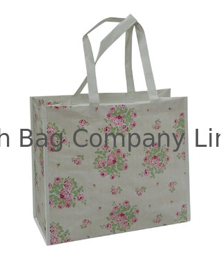 Houndstooth Pattern PP Woven Shopping Bags Water Proof With 4C Printing