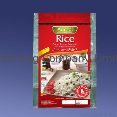 Waterproof Woven Polypropylene Rice Bags / packaging bags with punch hole 50kg