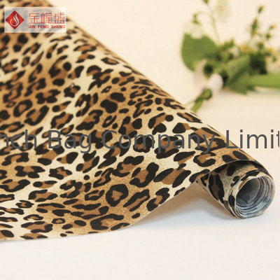 Fashion OEM Flocking Velvet Polyester Non Woven Fabric with Leopard Pattern