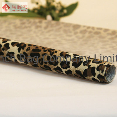 Fashion OEM Flocking Velvet Polyester Non Woven Fabric with Leopard Pattern
