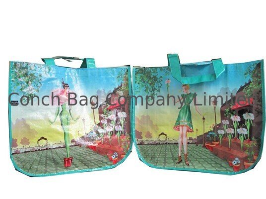 Green PP Woven Shopping Bag