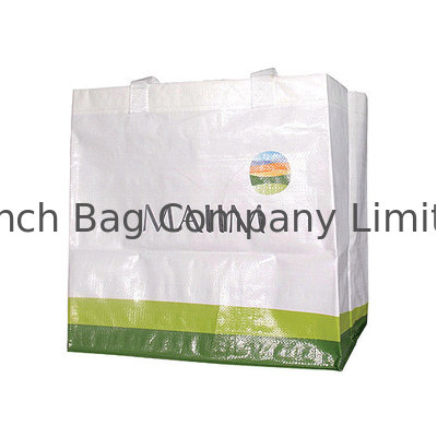 White Folding 120G PP Non-Woven Shopping bag Heart Transfer Printing