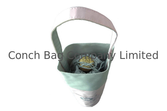 Promotional Small Wine Bottle Pouch Totes , Cute Reusable Shopping Bags
