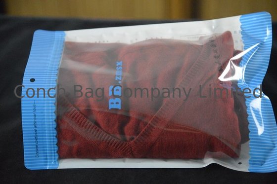 Polyethylene Zip Lock Stand Up Packaging Bags For Sports Clothes