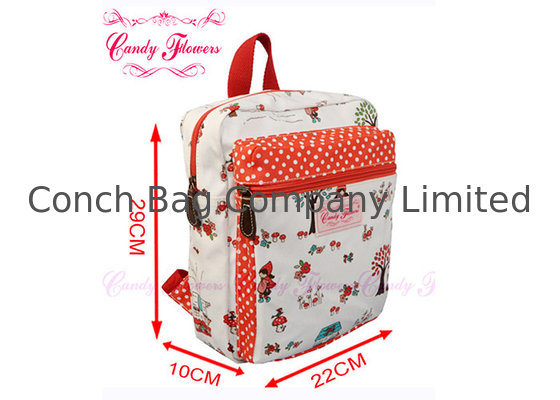 Customized Kids / Girl school backpacks flowery rucksack in White Red