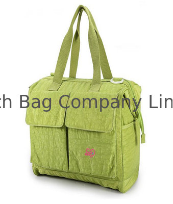 Eco - friendly green Office lady ' s  Nylon shoulder shopping handbag