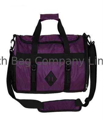Customized gym duffel nylon shoulder satchel bags with large main compartment