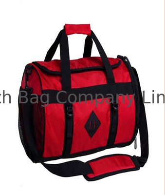 Red water - resistant nylon shoulder sports bag for women / men