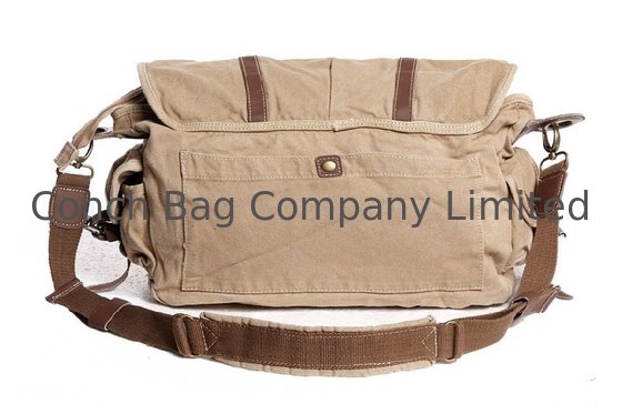 Mens Cotton Canvas Messenger shoulder bag Backpack Khaki 50 - 70L