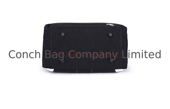 Black lightweight cloth luggage duffel travel bags with long shoulder strap
