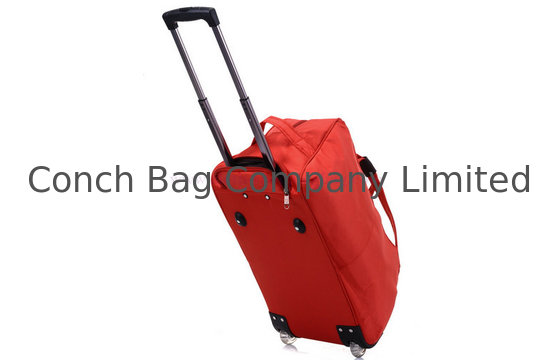 22 inch wheeled red duffel cloth travel Trolley bag with telescoping handle