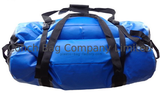 Special opening blue 600D PVC waterproof duffel bag for travelling / rafting