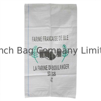 White PP Woven Bags 50kgs Wheat Packing Woven Polypropylene Bags Tear Resistant